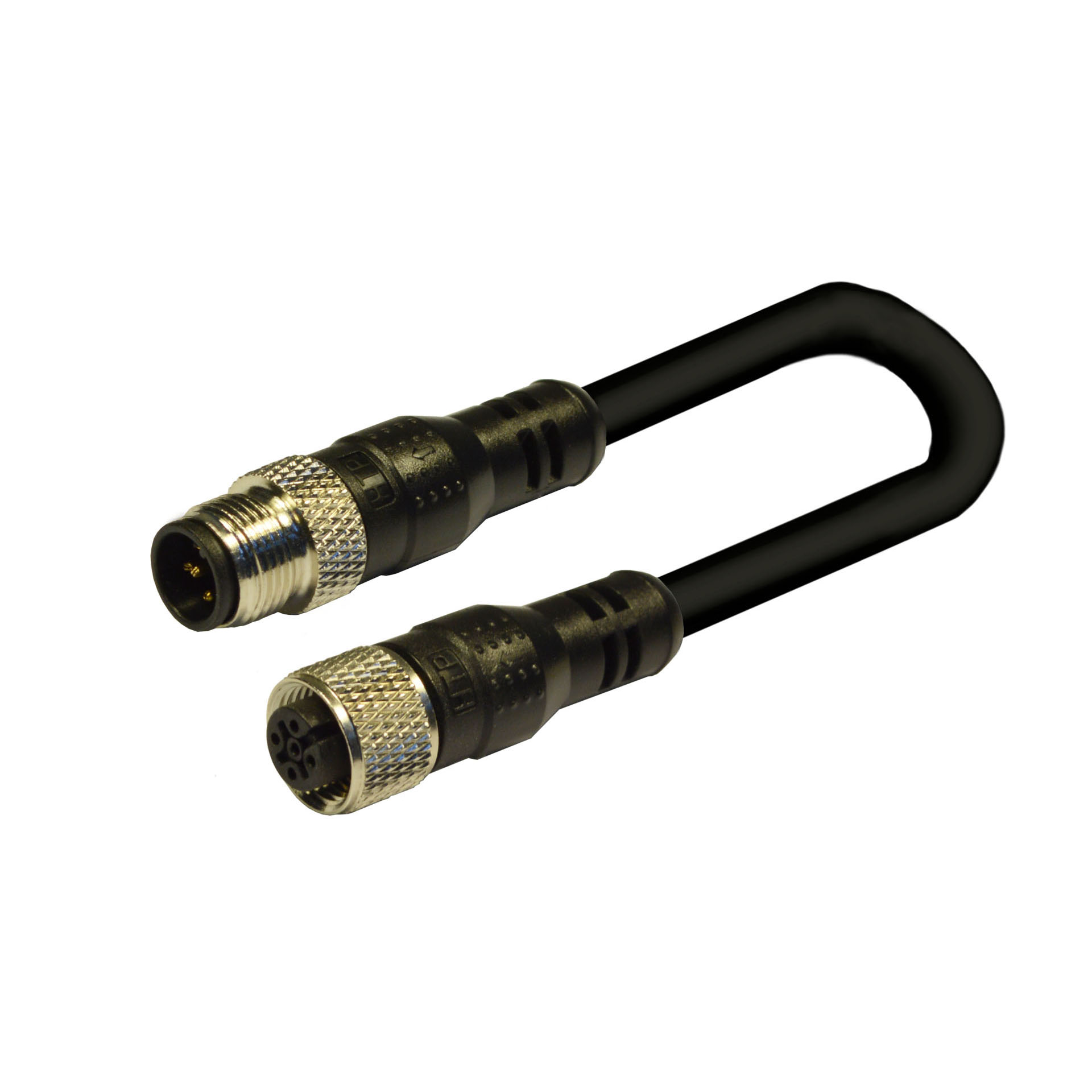 Extension M12 F.5P.,180°+M12m. 5P.180°,360° Totally Shielded,Pur Ul21576 Black 5X22awg,High Flex ...